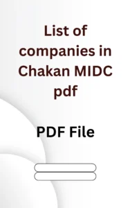 Chakan MIDC companies PDF file cart - Punelist